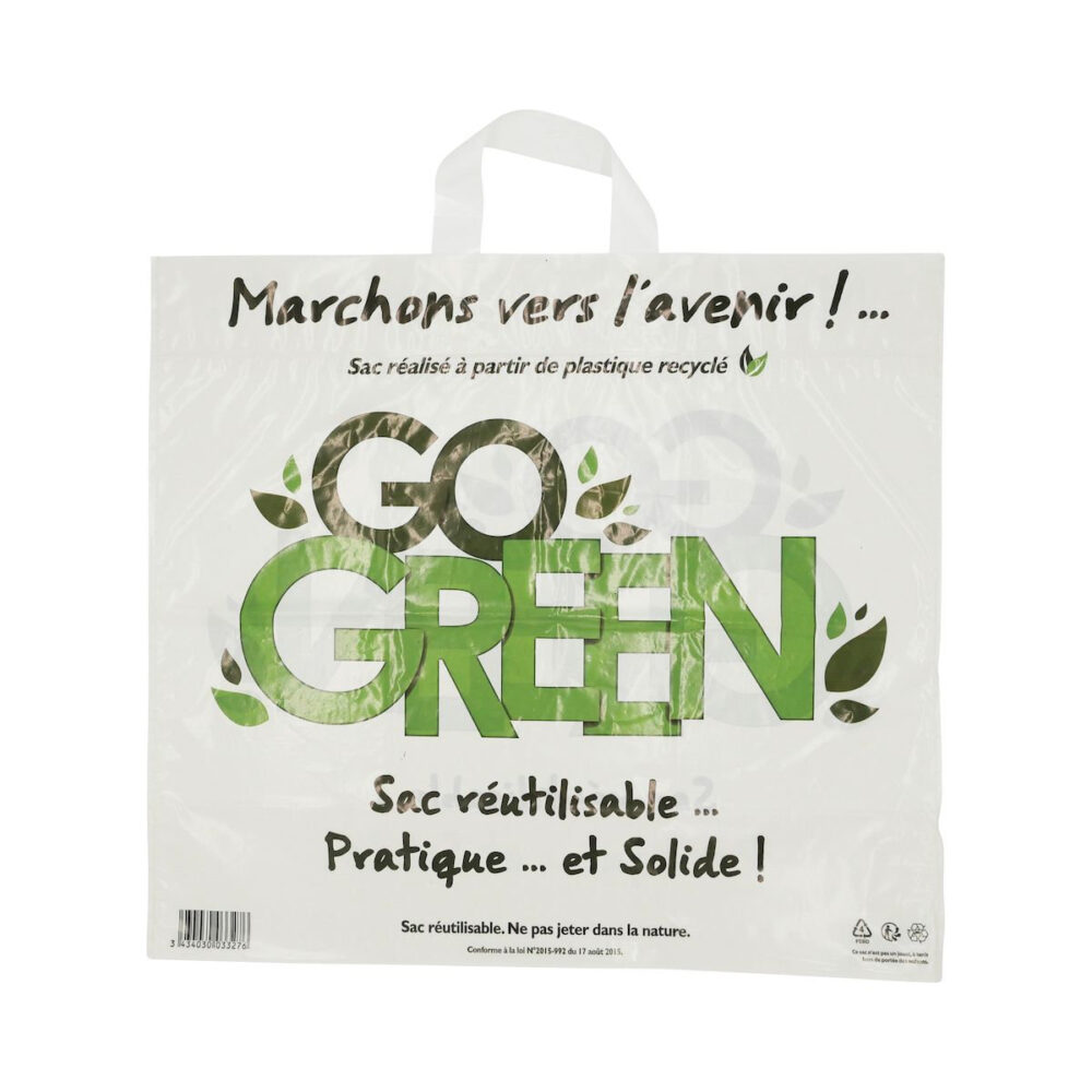 Go Green Reusable Soft Handle Bags 49+18×45 cm x 250 | Furodet Emballages